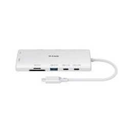 DLink 10-in-1 USB-C Hub DUP-A01, USB-Hub wei&szlig;