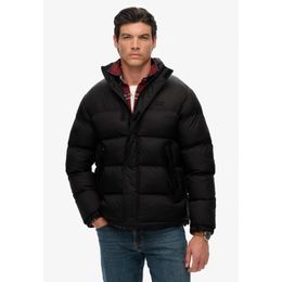 Steppjacke Superdry "NON HOODED TECH PADDED JKT", Herren, Gr. S, schwarz, Web, Obermaterial: 100% Nylon, unifarben, loose fit, Jacken