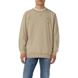 Sweatshirt s.Oliver, Herren, Gr. M, beige, Sweatware, Obermaterial: 96% Baumwolle, 4% Elasthan, bedruckt, regular fit normal, Rundhals, Rippb&uuml;ndchen, Sweatshirts Sweatshirt, mit Schriftzug