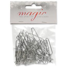 Christmas Goods Aufhänger für Christbaumschmuck silber 4 cm, 50 Stück