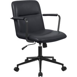 CLP B&uuml;rostuhl ergonomisch Hilda, h&ouml;henverstellbar drehbar, mit Kippmechanik und Armlehnen, Echtlederbezug, Schreibtischstuhl f&uuml;r B&uuml;ro