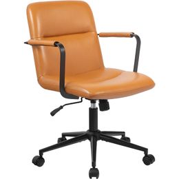 CLP B&uuml;rostuhl ergonomisch Hilda, h&ouml;henverstellbar drehbar, mit Kippmechanik und Armlehnen, Echtlederbezug, Schreibtischstuhl f&uuml;r B&uuml;ro