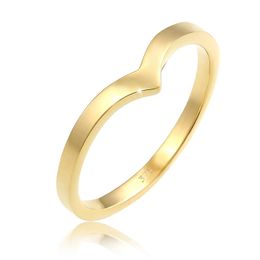 Elli Ringe - Ring V-Form Stapelring Geo Look Modern 375 Gelbgol - Gr. 52 MM - in Gold - f&uuml;r Damen
