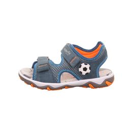 Superfit Leder-Sandalen "Mike 3.0" in Grau/ Blau/ Orange - 41% | Größe 34 | Kindersandalen