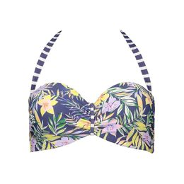 Venice Beach Bikini-Oberteil "Summer" in Dunkelblau/ Gelb - 84% | Gr&ouml;&szlig;e 40E-Cup | Damen-bademode