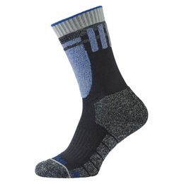 Jack Wolfskin Ski-/ Snowboardsocken "Ski Merino" in Blau/ Grau - 63% | Größe 28-30 | Kinder-outdoor-waesche
