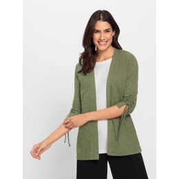 WITT Damen Shirtjacke mit raffbaren Ärmeln, schilf, Größe 40
