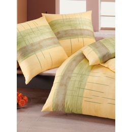 Irisette Bettw&auml;sche, natur-gr&uuml;n, Gr&ouml;&szlig;e 80x80/135x200 cm