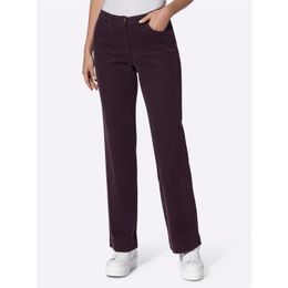 WITT Damen Cordhose mit breitem Saum, aubergine, Gr&ouml;&szlig;e 42