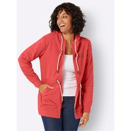WITT Damen Fleecejacke mit Tunnelzug in der Taille, grapefruit, Gr&ouml;&szlig;e 38