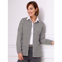 WITT Damen Strickjacke mit Schmuckkn&ouml;pfen, steingrau, Gr&ouml;&szlig;e 40