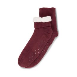 Tchibo - Hausschuh-Socken - Damen - Gr. 36-37 - bordeaux