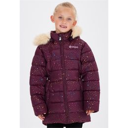 Steppjacke ZIGZAG "Astrid", Kinder, Gr. 92, rot (dunkelrot), 100% Polyester, mehrfarbig, normal, ohne Ausschnitt, Jacken, mit abnehmbarer Kapuze