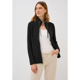 Cardigan Cecil, Damen, Gr. S (38), schwarz, Web, 77% Baumwolle, 20% Polyester, 3% Elasthan, unifarben, normal normal, hoch geschlossener Ausschnitt, abgesteppt, Strickjacken, aus Baumwolle mit Stretchanteil