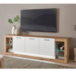 Pharao24.de TV Board Fernsehschrank 3 türig in Holzoptik foliert