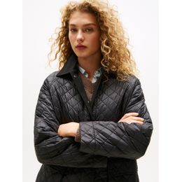 Steppmantel Tommy Hilfiger "PADDED NYLON REG QUILTED COAT", Damen, Gr. L (40), schwarz, Steppware, Obermaterial: 100% Polyamid, unifarben, regular fit h&uuml;ftbedeckend, M&auml;ntel Steppmantel, perfekt f&uuml;r die &Uuml;bergangszeit
