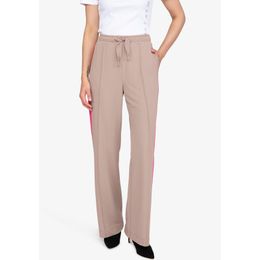 Jogger Pants Sportalm KITZB&Uuml;HEL, Damen, Gr. 36, N-Gr, beige, Web, Obermaterial: 95% Viskose, 5% Elasthan, clean, unifarben mit Farbeinsatz, regular fit lang, Hosen, mit Kontraststreifen an der Seite