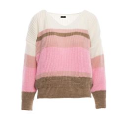 made of emotion Pullover 'M686' Damen Gr&ouml;&szlig;e S/M beige / braun / pink