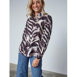 Sisters Point Bluse 'EBBEY' Damen Gr&ouml;&szlig;e XS schoko / hellbraun / offwhite