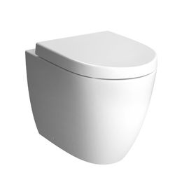 Vitra Sento Stand-WC-Set Vitra Flush 2.0 Tiefspüler ohne Spülrand mit WC-Sitz mit Absenkautomatik