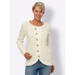 Strickpullover Classic Basics "Langarm-Pullover", Damen, Gr. 44, beige (champagner), 100% Polyacryl, unifarben, Pullover