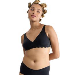 Soft-BH Sloggi "ZERO Microfibre 2.0", Damen, Gr. L, N-Gr, schwarz, Obermaterial: 76% Polyamid, 24% Elasthan, matt, unifarben, Modisch, BHs, nahtlos, mittlerer Halt, Microfaser, weich