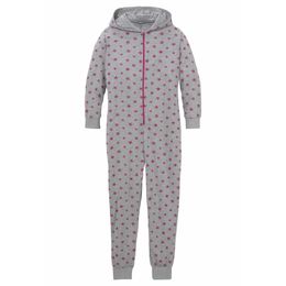 Petite Fleur Kids Schlafanzug M&auml;dchen Gr&ouml;&szlig;e 122/128 grau / dunkelpink