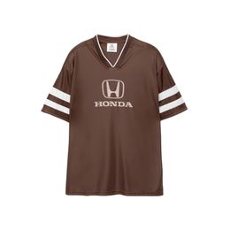 Pull&Bear Pull&bear T-Shirt 'HONDA F&Uacute;TBOL'' Herren Gr&ouml;&szlig;e XL braun / hellbraun / wei&szlig;