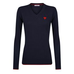 Felix Hardy Pullover Damen Gr&ouml;&szlig;e XL navy / rot