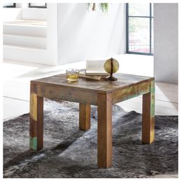 FineBuy Couchtisch KALKUTTA 60 x 47 x 60cm Beistelltisch Wohnzimmer Tisch Massiv