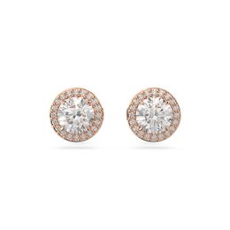 Swarovski Ohrringe - Constella Round cut Pav&eacute; rose gold-tone plated - Gr. unisize - in Quarz - f&uuml;r Damen