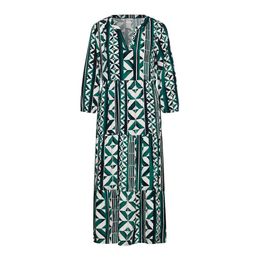 Street One Kleid Damen Größe 34 smaragd / schwarz / weiß Winterkleid