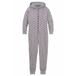 Petite Fleur Kids Schlafanzug M&auml;dchen Gr&ouml;&szlig;e 122/128 grau / dunkelpink