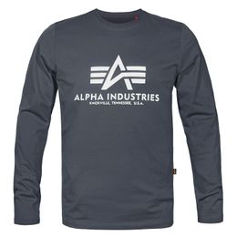 Alpha Industries Basic Alpha Langarm Shirt vintage grey, Gr&ouml;&szlig;e M