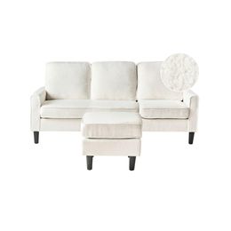 Beliani 2-tlg 3-Sitzer Sofa AVESTA in Weiß/Schwarz | Gr.: onesize
