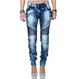 Cipo & Baxx Cipo & Baxx Damen Slim Fit Jeans Stonewashed in Blue | Gr.: W28/L32