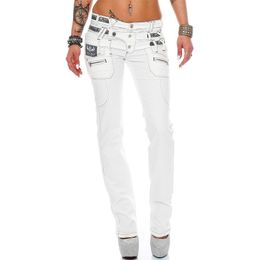 Cipo & Baxx Cipo & Baxx Damen Regular Fit Jeans Mid Waist in White | Gr.: W29/L34