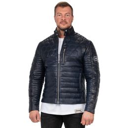 Reichstadt Herren Slim Fit Echtlederjacke Echtleder in Navy | Gr.: XS