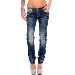 Cipo & Baxx Cipo & Baxx Damen Slim Fit Jeans Stonewashed in Blue | Gr.: W27/L32