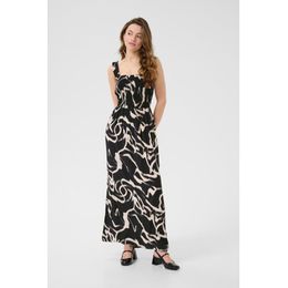 Kaffe Kleid KAmartha Regular fit in Black/Nature Organic Lines | Gr.: 40