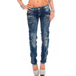 Cipo & Baxx Cipo & Baxx Damen Slim Fit Jeans Stonewashed in Blue | Gr.: W26/L32