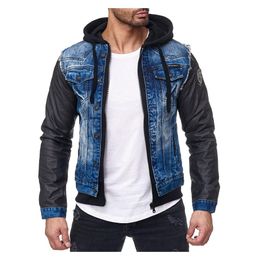 Cipo & Baxx Cipo & Baxx Herren Regular Fit Jacke Stonewashed in Blue | Gr.: S