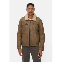 Camel Active Leder Fieldjacke mit Brusttaschen in Sepiabraun | Gr.: 58