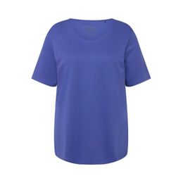 Ulla Popken Shirt in blau lila | Gr.: 58-60