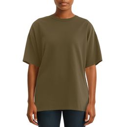 Reichstadt Damen Regular Fit T-Shirt Shoulder Drop in Khaki | Gr.: XXL