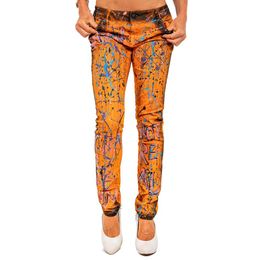 Cipo & Baxx Cipo & Baxx Damen Slim Fit Jeans Mid Waist in Orange | Gr.: W28/L34