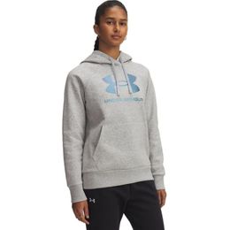 Under Armour Hoodie "Rival Shimmer Hoodie Fleece" in Grau | Gr.: XS