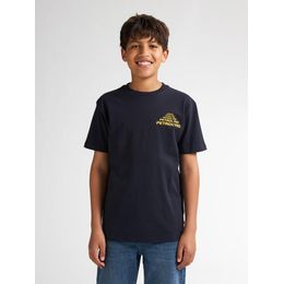 PETROL INDUSTRIES R&uuml;ckenprint T-Shirt Gro&szlig;e Teilung in Blau | Gr.: 152