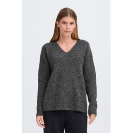 oxmo V-Ausschnitt-Pullover OXISelma in Grau | Gr.: XL