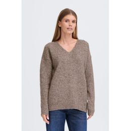 oxmo V-Ausschnitt-Pullover OXISelma in Grau | Gr.: L